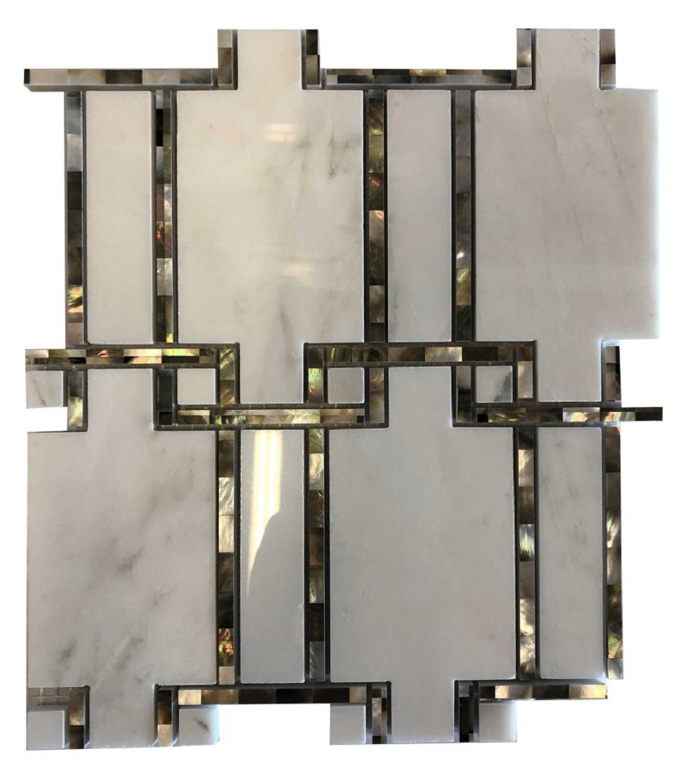 Mango Tile Marion Pearl 10" x 11" Marble Versailles Mosaic Wall & Floor ...