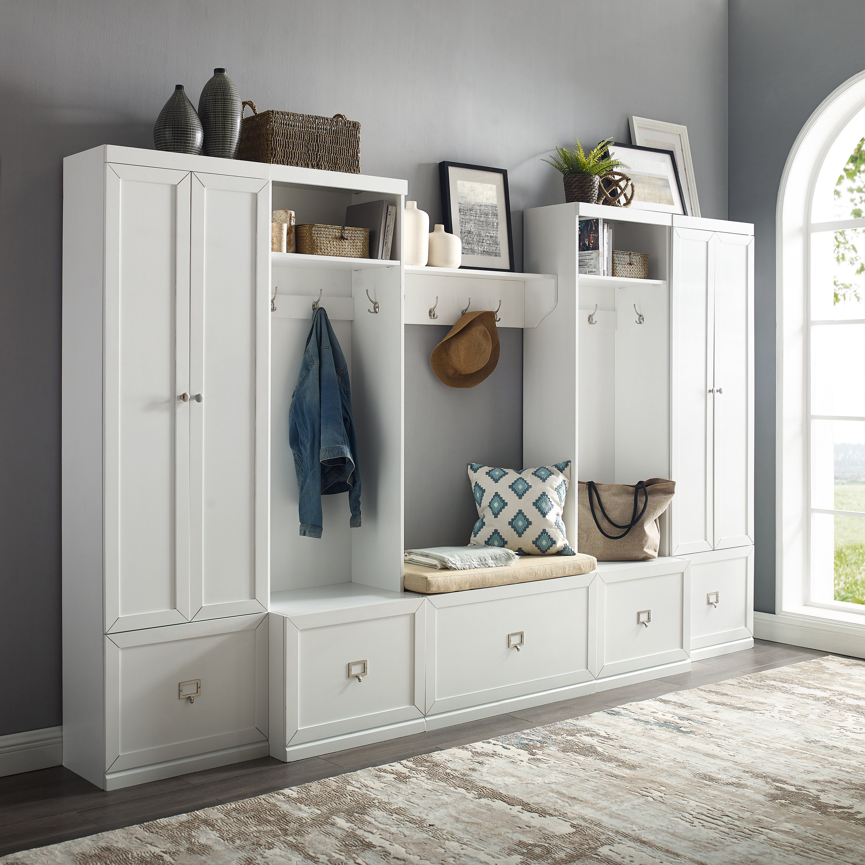 Laurel Foundry Modern Farmhouse Crestshire 121'' Wide Hall Tree with ...