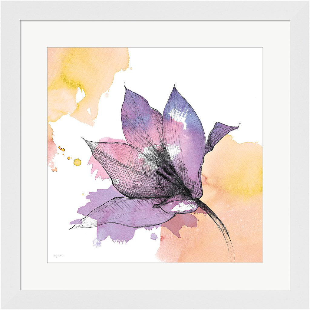 Red Barrel Studio® Watercolor Graphite Flower IX by - Picture Frame ...