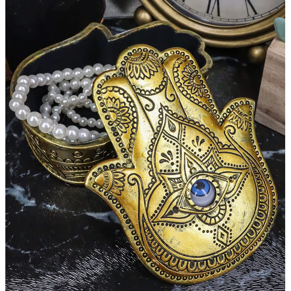 Bungalow Rose Malky Auspicious Golden Hamsa Palm Hand of God Warding ...