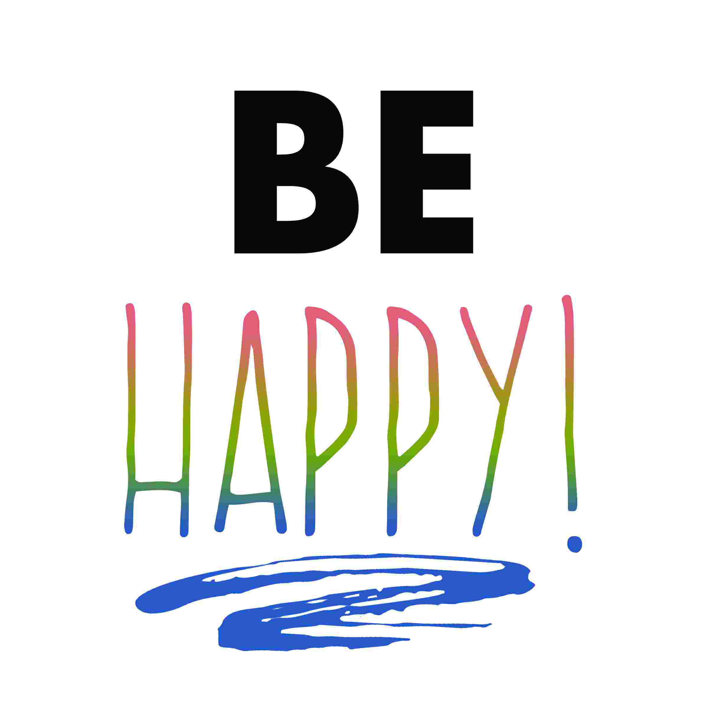 Trinx Be Happy Rainbow - Wrapped Canvas Print | Wayfair