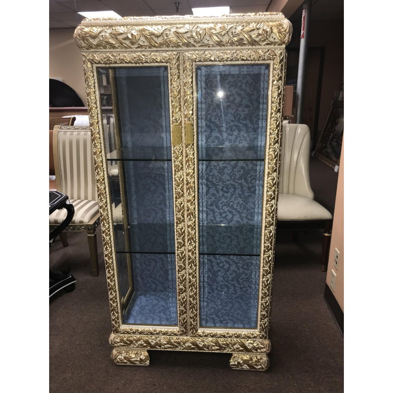 Astoria Grand Willis 30.7'' Wide Solid Wood Curio Cabinet with Lighting ...