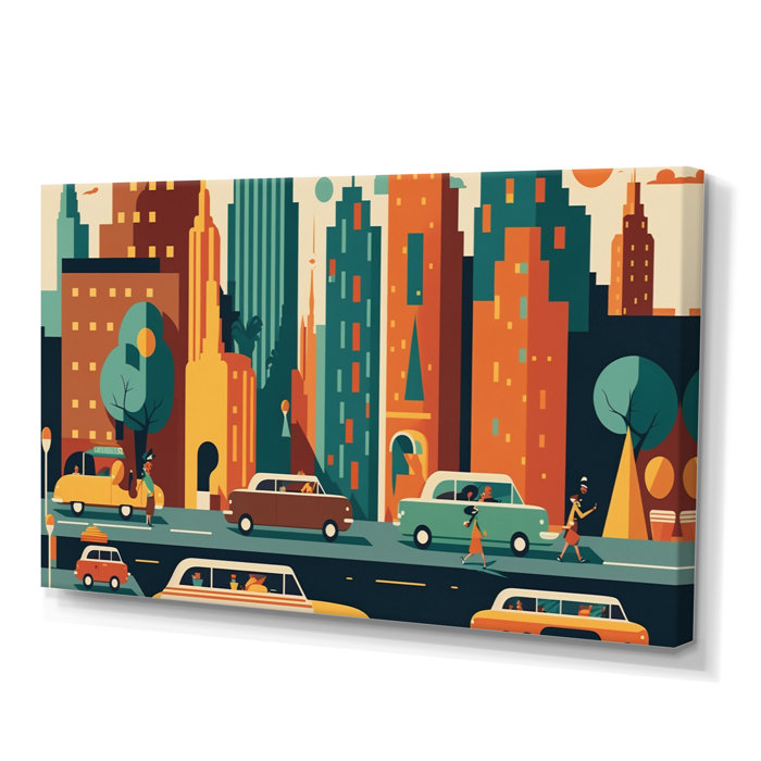 Corrigan Studio® Colorful Cityscape V - Cityscapes Canvas Wall Art ...