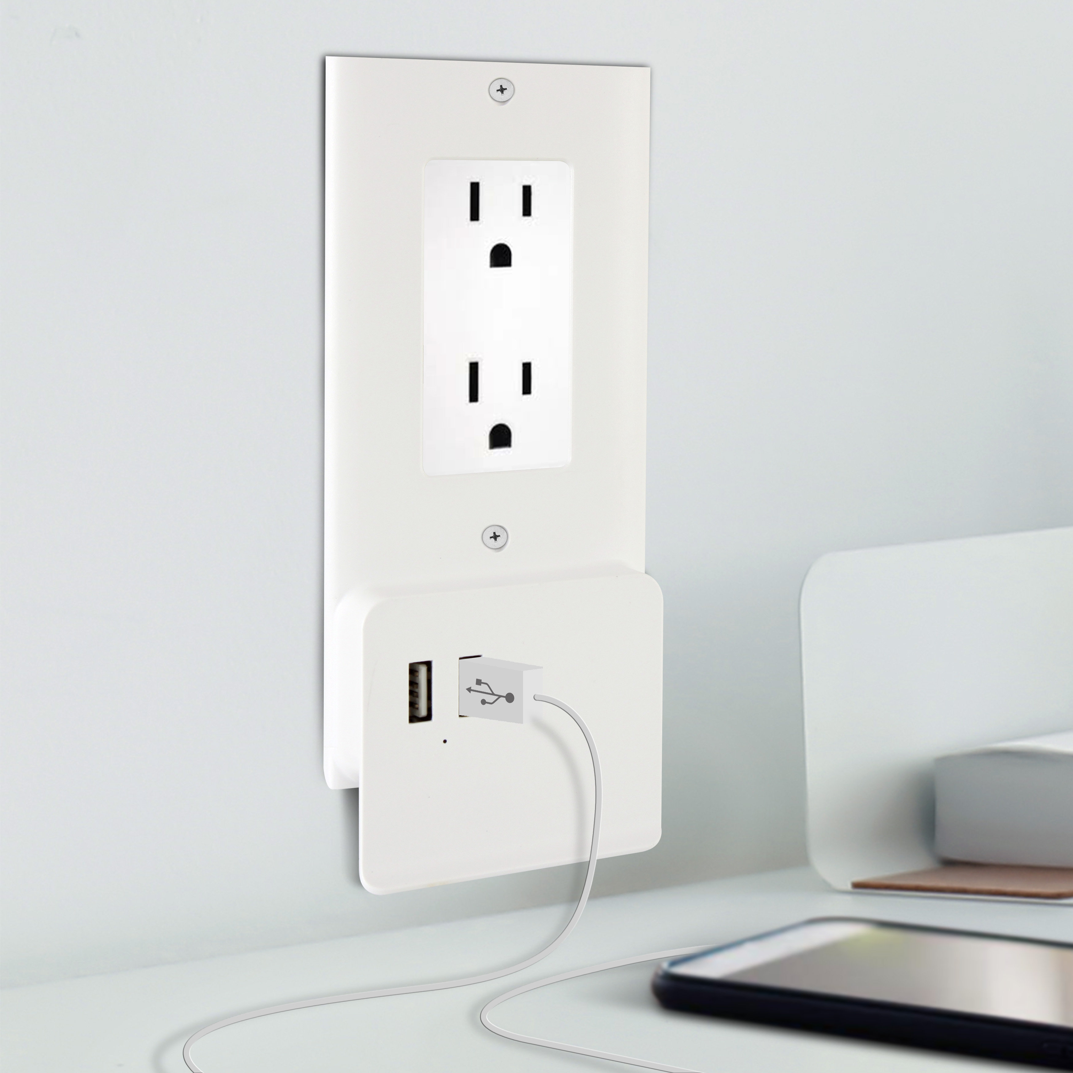 Pyle Snap-on USB Wall Power Holder Duplex Outlet Wall Plate | Wayfair