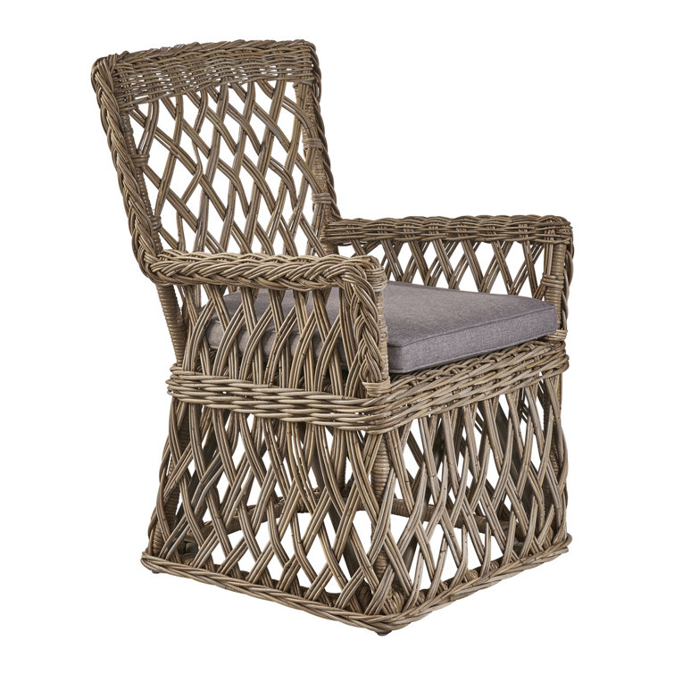 Bayou Breeze Kamini Cross Back Arm Chair in Brown | Wayfair.ca