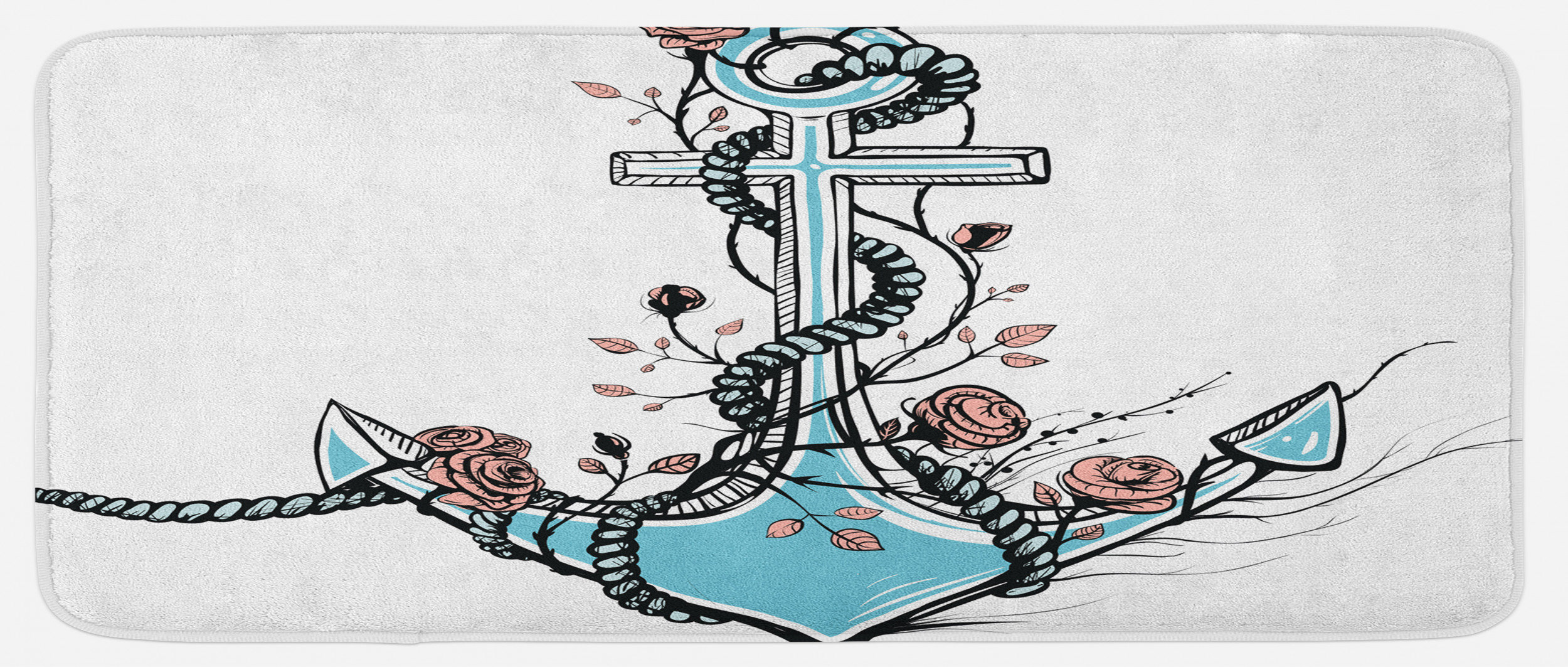 East Urban Home Romantic Boho Design Sketch Of An Old Anchor With Roses ...