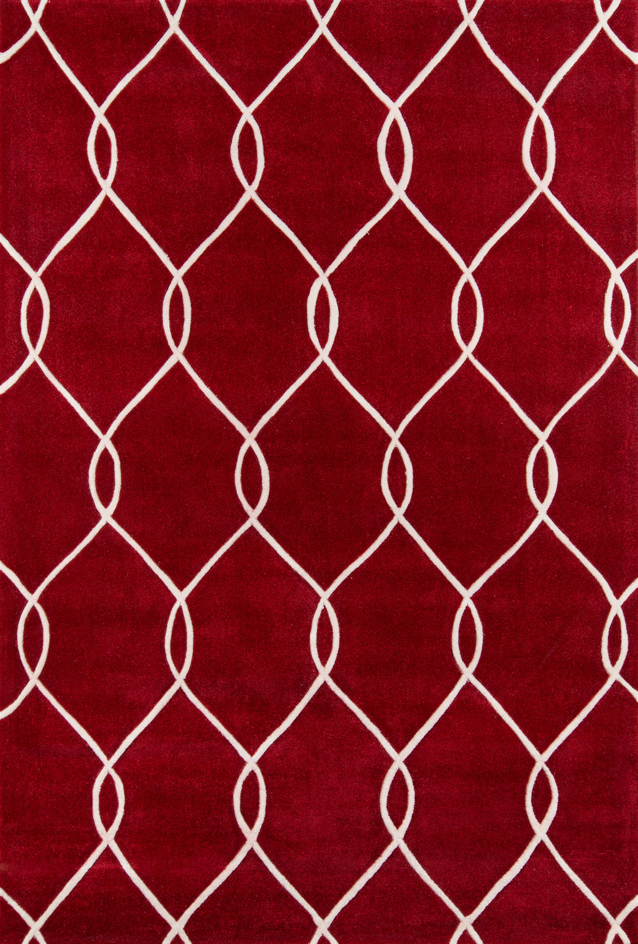 Breakwater Bay Bassett Handmade Tufted Performance Red/White Rug ...