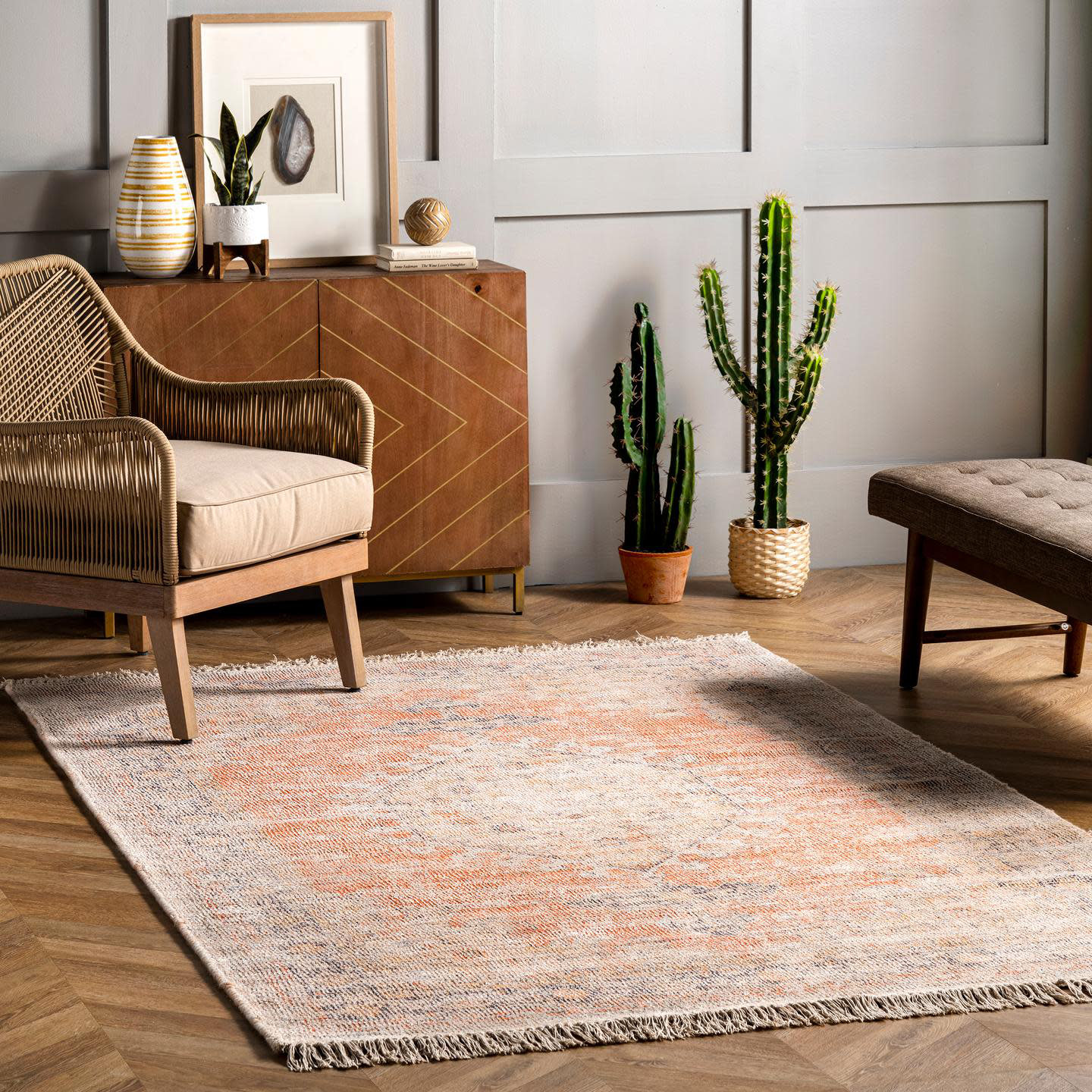 Steelside™ Cara Handmade Looped/Hooked Orange/Brown Rug & Reviews | Wayfair