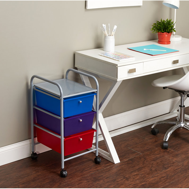 Rebrilliant Yasmine 3 Drawer Rolling Storage Chest | Wayfair
