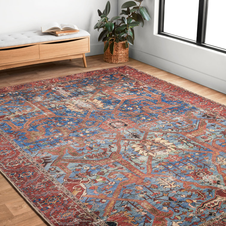 Bungalow Rose Daleigh Oriental Royal Blue Area Rug & Reviews | Wayfair