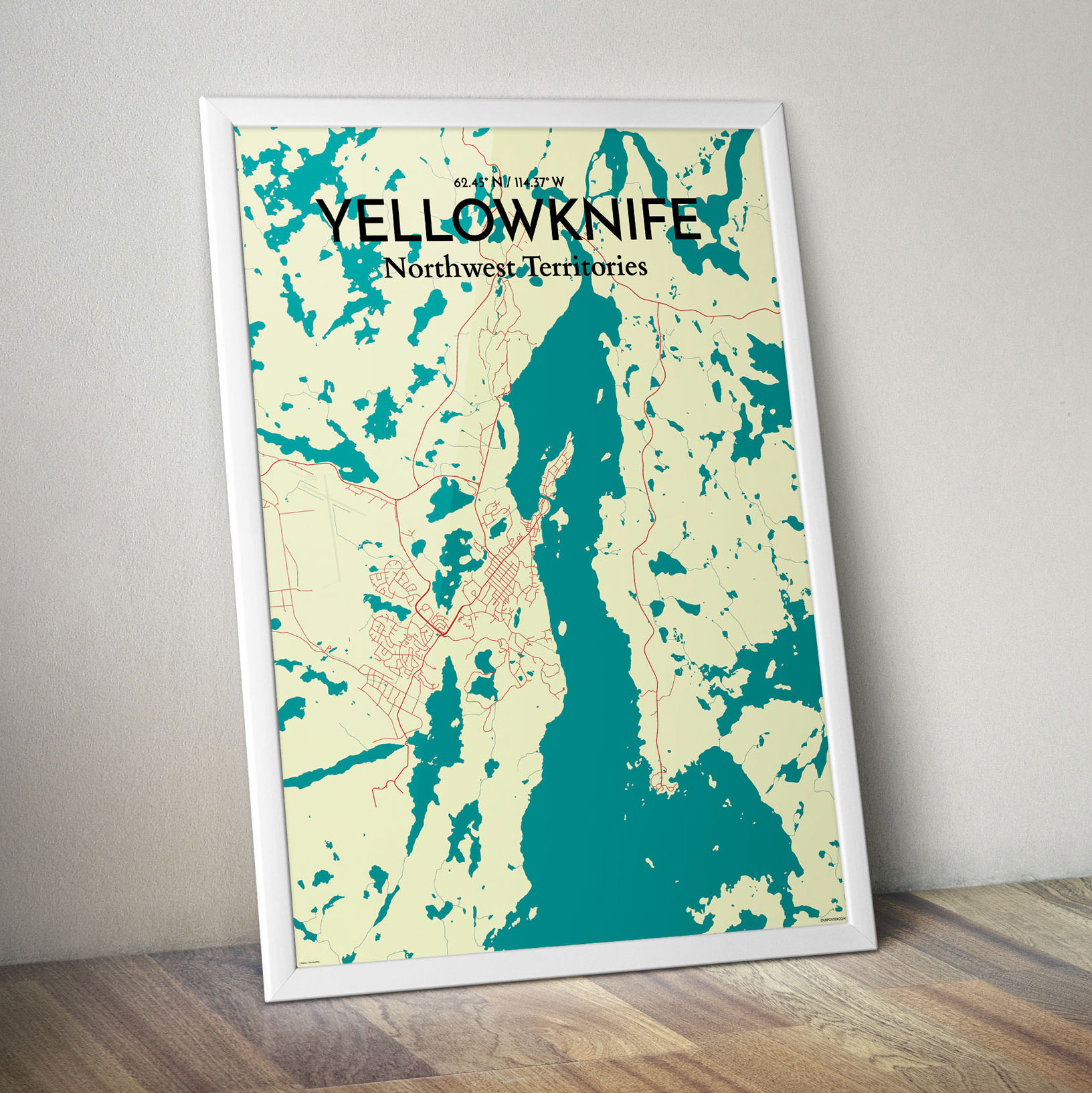 Wrought Studio Yellowknife City Map - Unframed Graphic Art | Wayfair