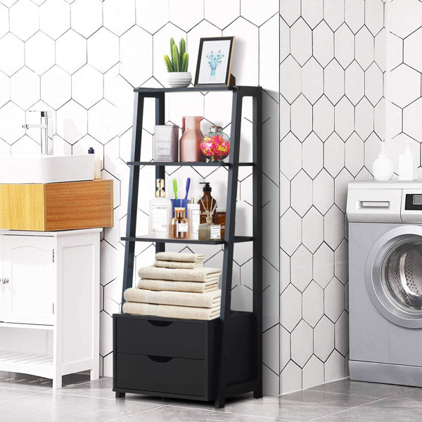 Latitude Run® Bibliothèque échelle Aiela, bibliothèque autoportante à 4 ...