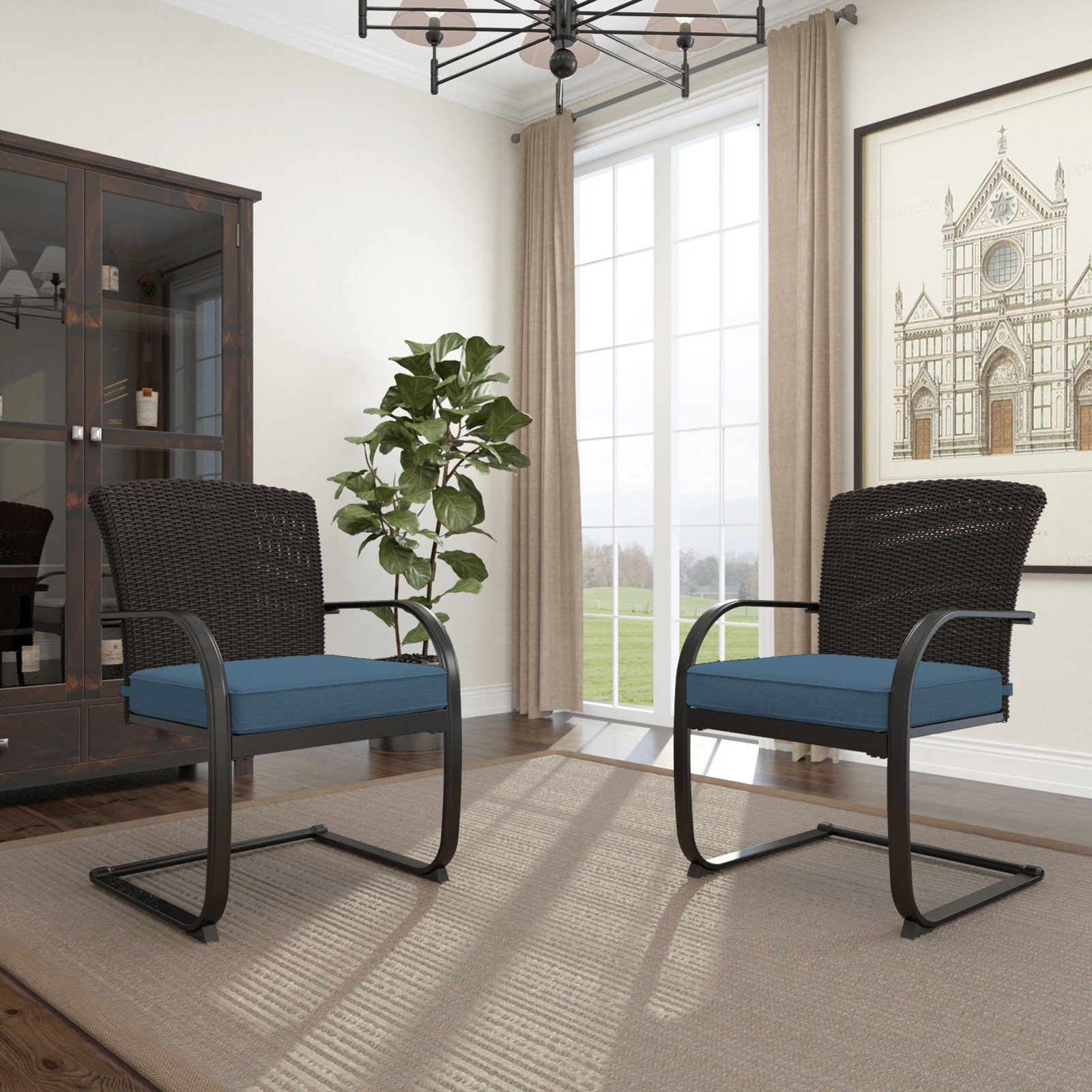 Winston Porter Dining Wicker Grey Chair Set | Wayfair