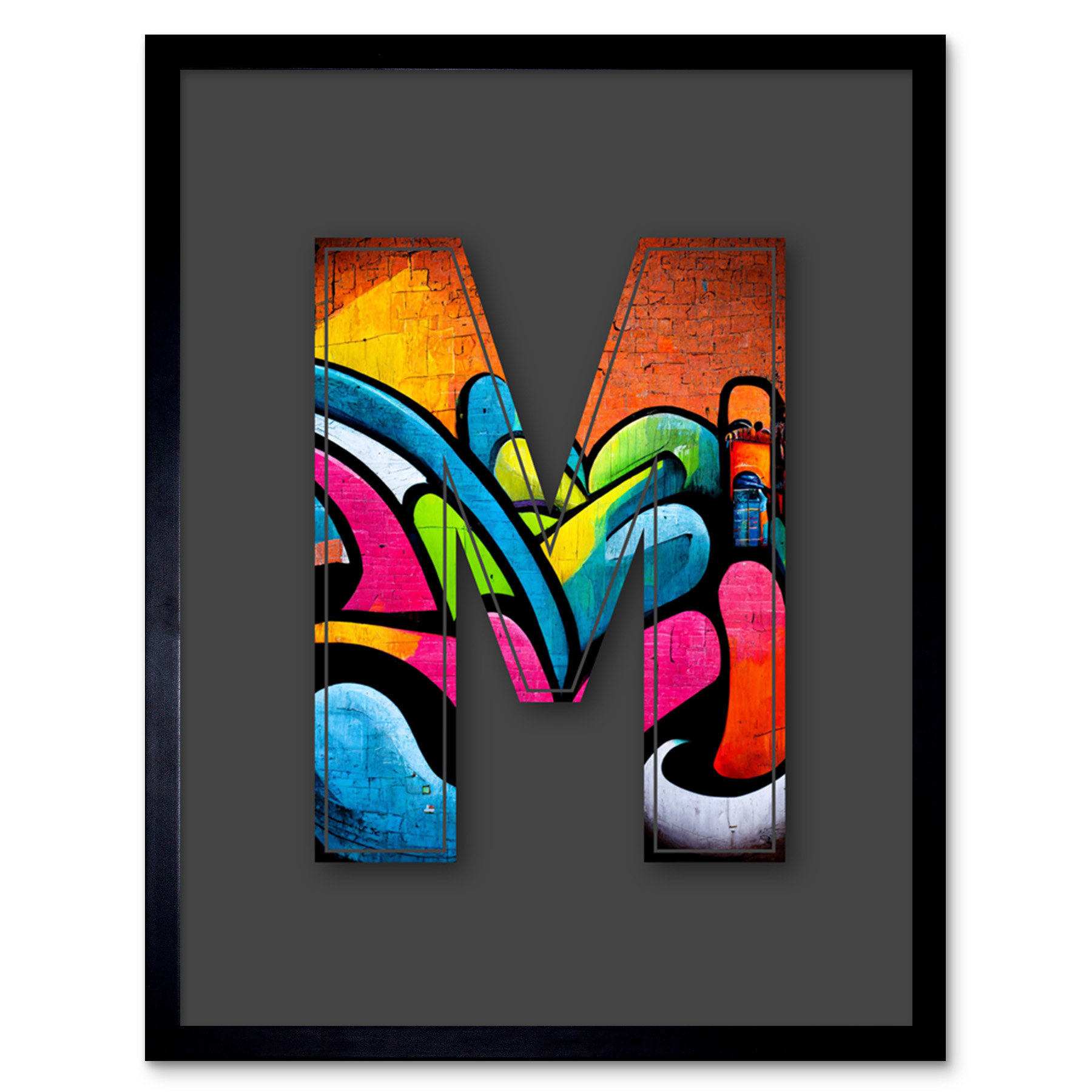 Wee Blue Coo Letter M Tagging - Picture Frame Graphic Art | Wayfair.co.uk