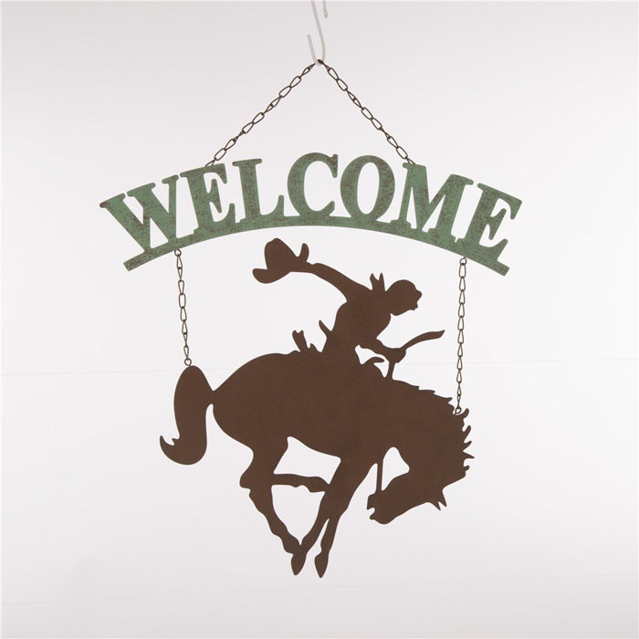 August Grove® Stricklin Cowboy Welcome Sign | Wayfair