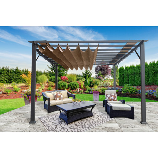 Paragon-Outdoor Aluminum Pergola with Canopy & Reviews | Wayfair