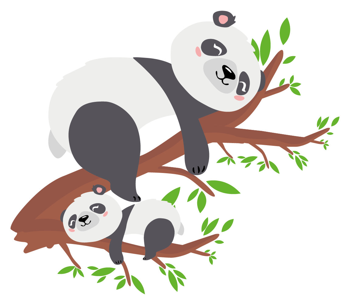 Dakota Fields Giant Panda Bear Family Mother & Baby Panda Wall Decal ...