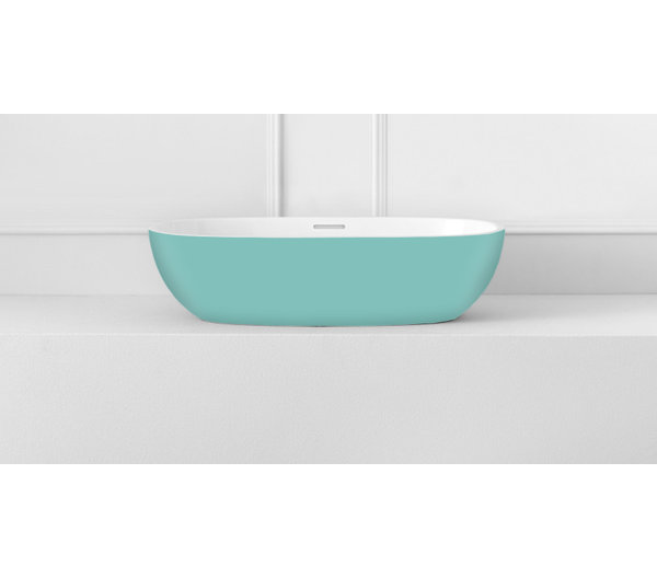 Victoria + Albert Barcelona Gloss White/Matte Light Green Solid Surface ...