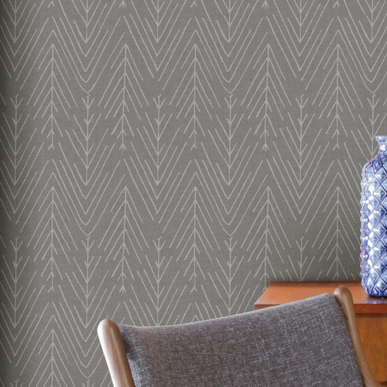 York Wallcoverings Twig Hygge Herringbone 16.5' L x 20.5" W Peel and ...