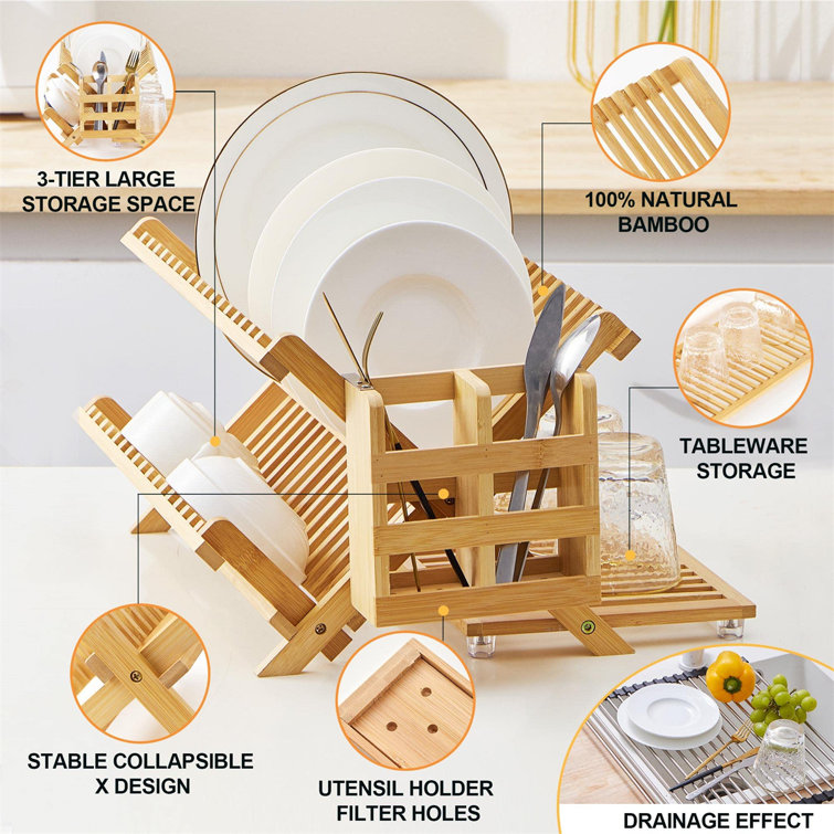 Jasmine Bamboo Dish Rack | Wayfair