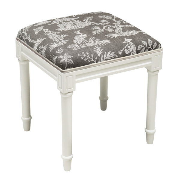 Ophelia & Co. Vansickle 19'' Tall Solid Wood Vanity Stool | Wayfair