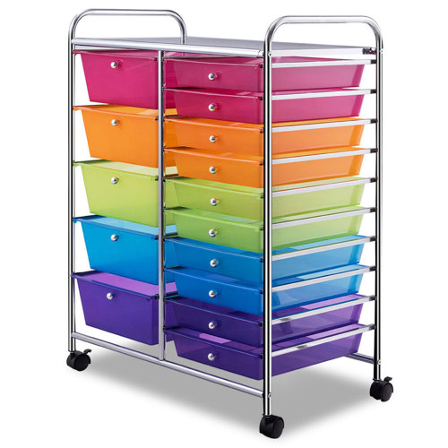 Rebrilliant Ezzell 15 Drawer Rolling Storage Chest & Reviews | Wayfair