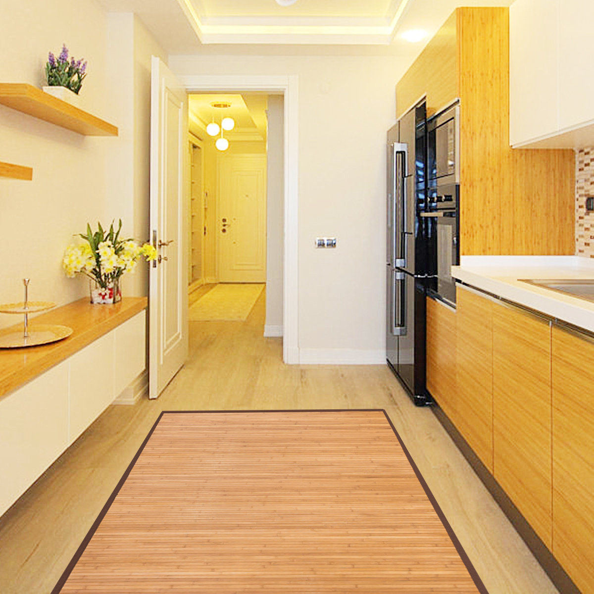 Beachcrest Home Coweta Machine Woven Bamboo Slat/Seagrass Brown Rug ...