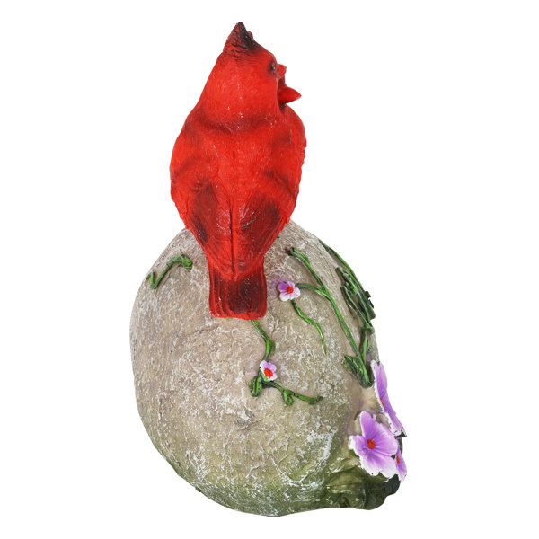 Exhart Solar Cardinal Love Rock Statue with Flowers, 8 Inch & Reviews ...