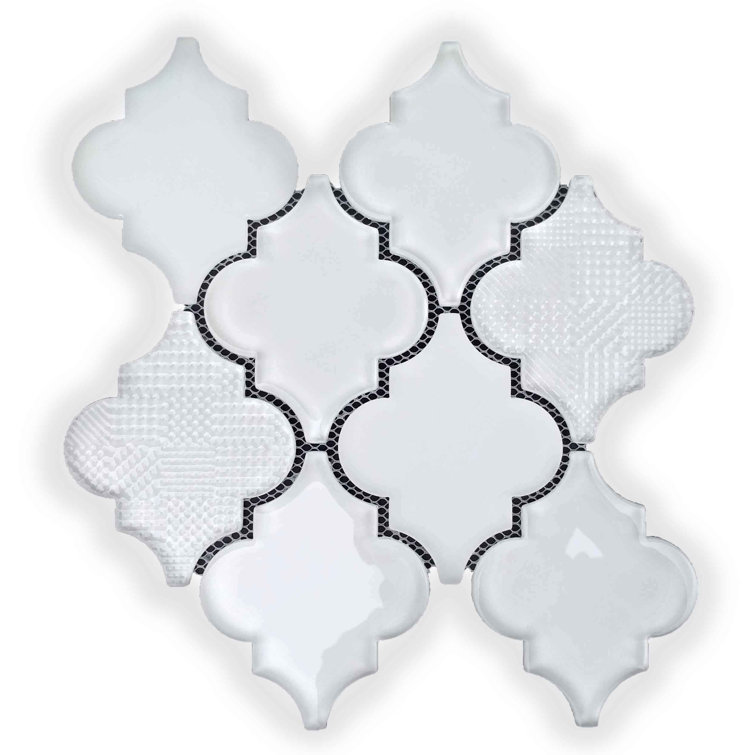 Mango Tile Britania 10" x 10" Glass Arabesque Mosaic Wall & Floor Tile ...