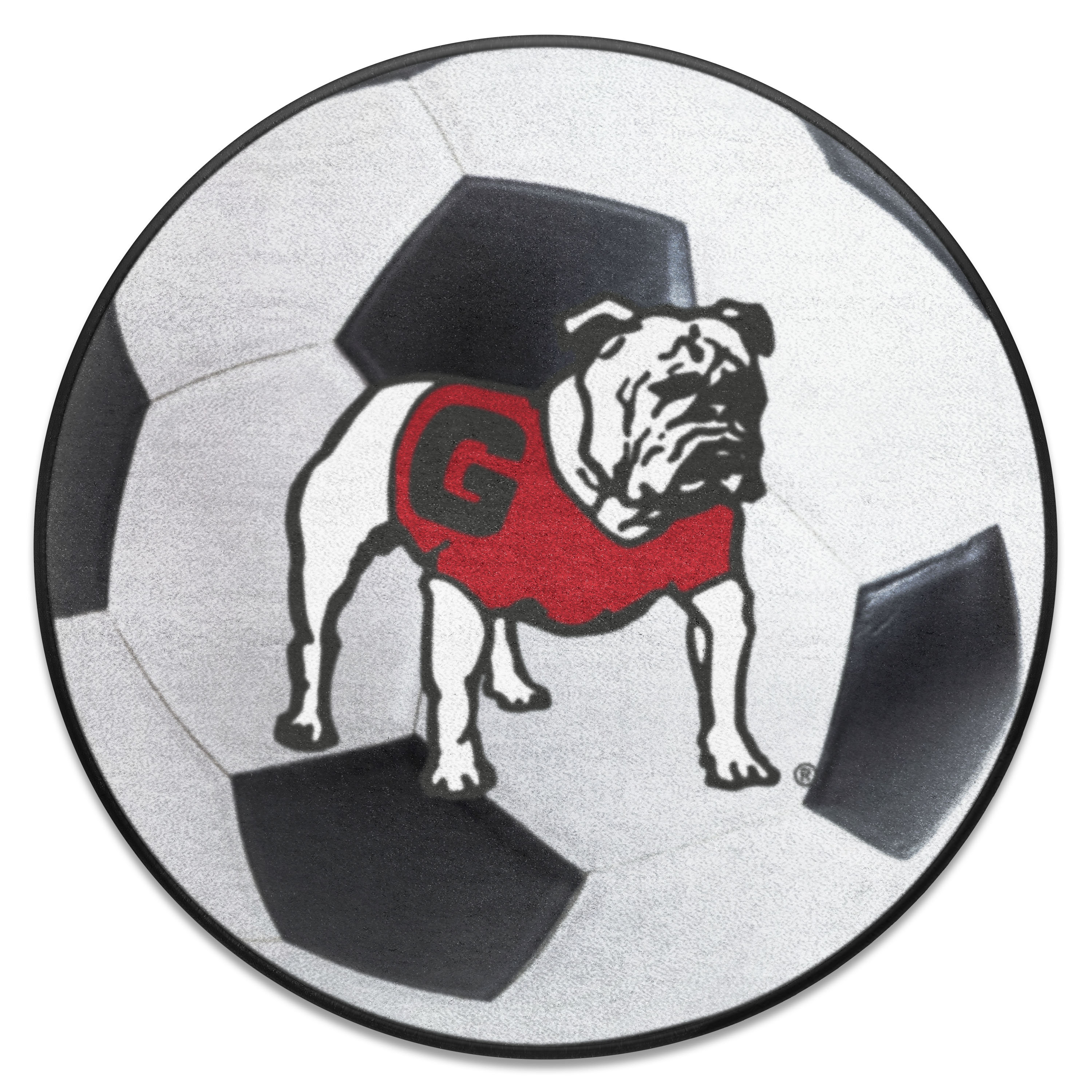 FANMATS Georgia_Georgia Bulldogs Soccer Ball Rug - 27In. Diameter | Wayfair