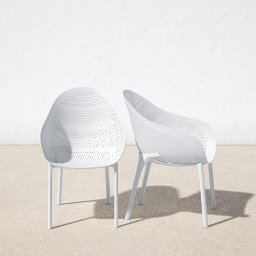 Modern White Outdoor Dining Chairs | AllModern