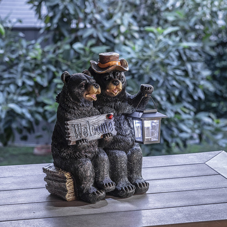 Loon Peak® Severn Solar Couple of Bears Statue & Reviews | Wayfair