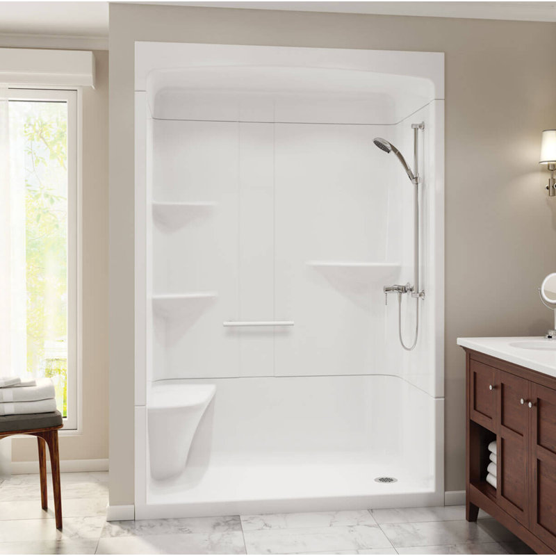Maax Inc Camelia 60" W x 88" H Framed Rectangle Shower Stall with Seat ...