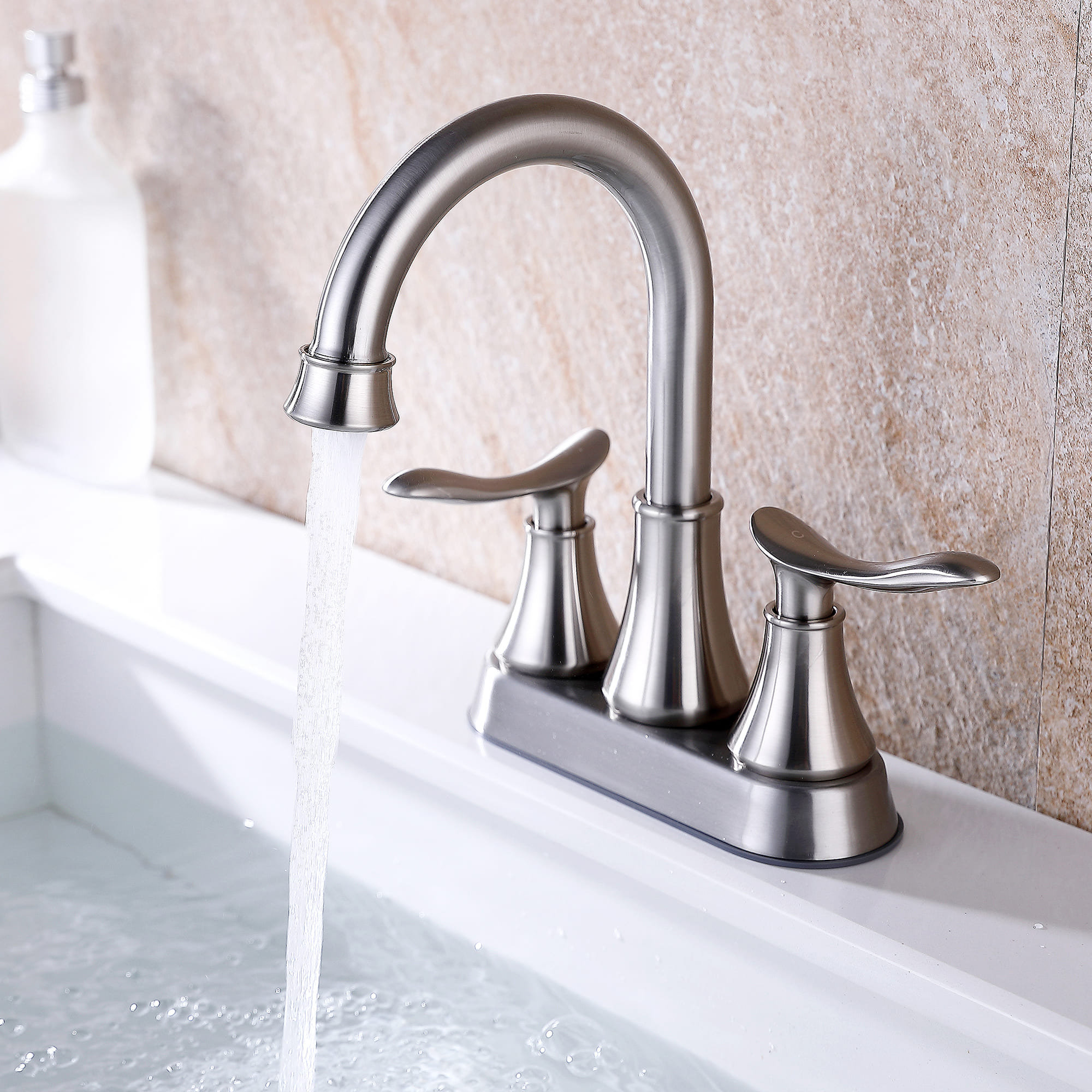 KIKO HOME Centerset Faucet 2-handle Bathroom Faucet with Drain Assembly ...