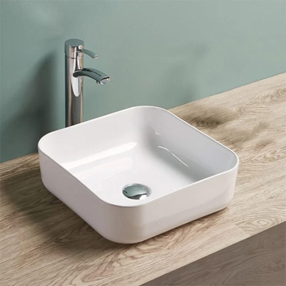 Vanitesse 15.25'' White Ceramic Square Vessel Bathroom Sink & Reviews ...