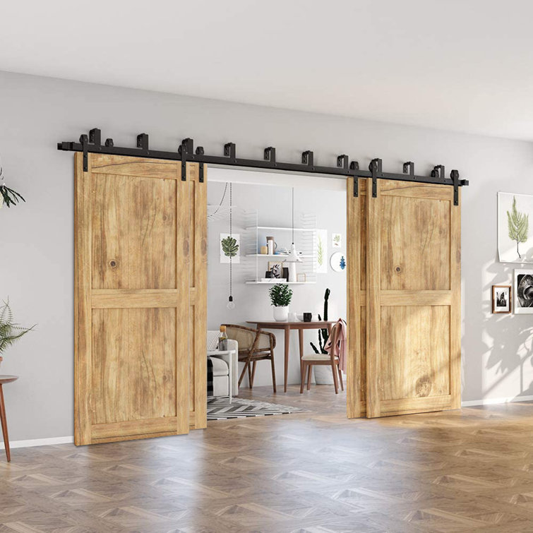 Lazio Sliding for 4 Doors Double Bypass Barn Door Hardware Kit ...