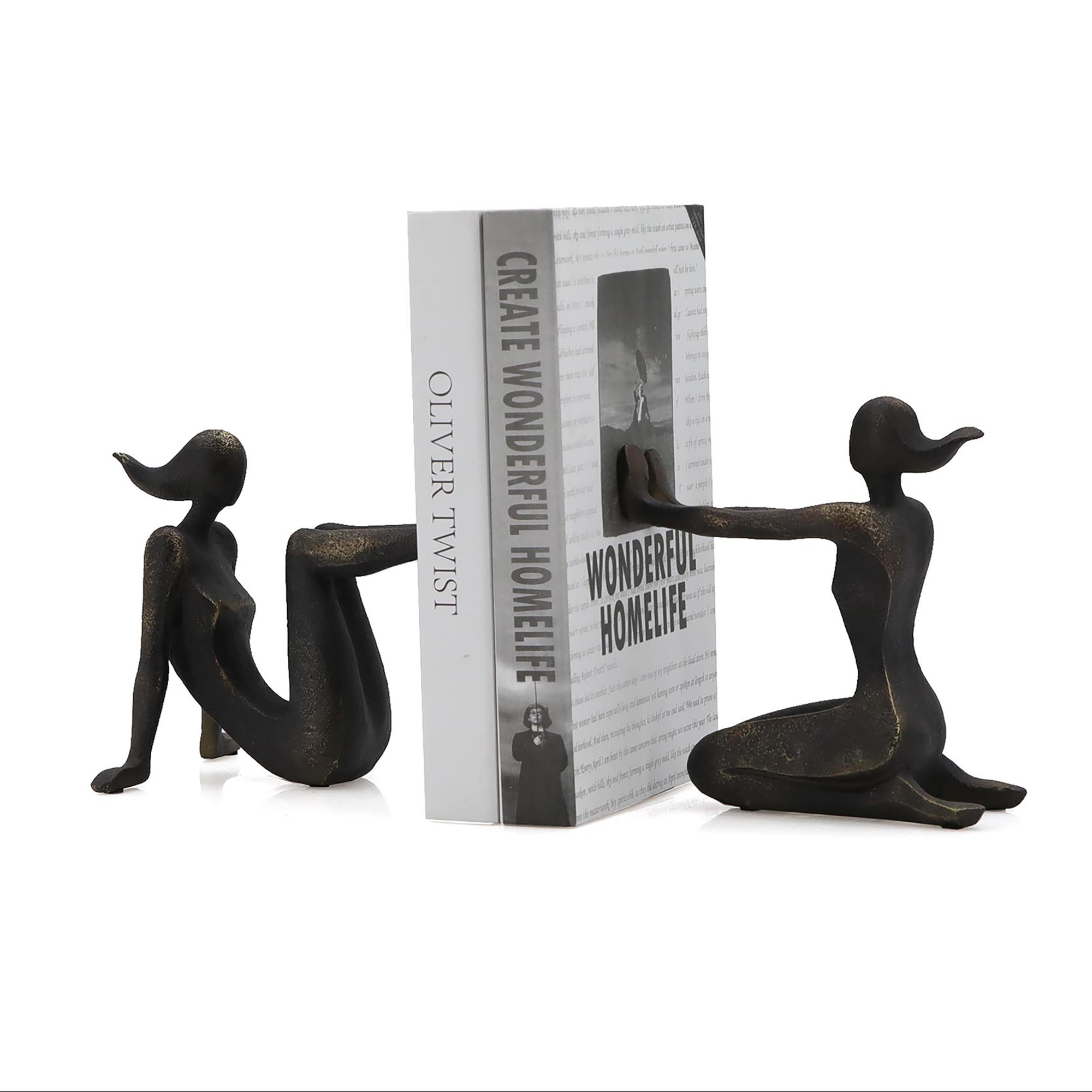 Red Barrel Studio® Pushing Women Bookends | Wayfair