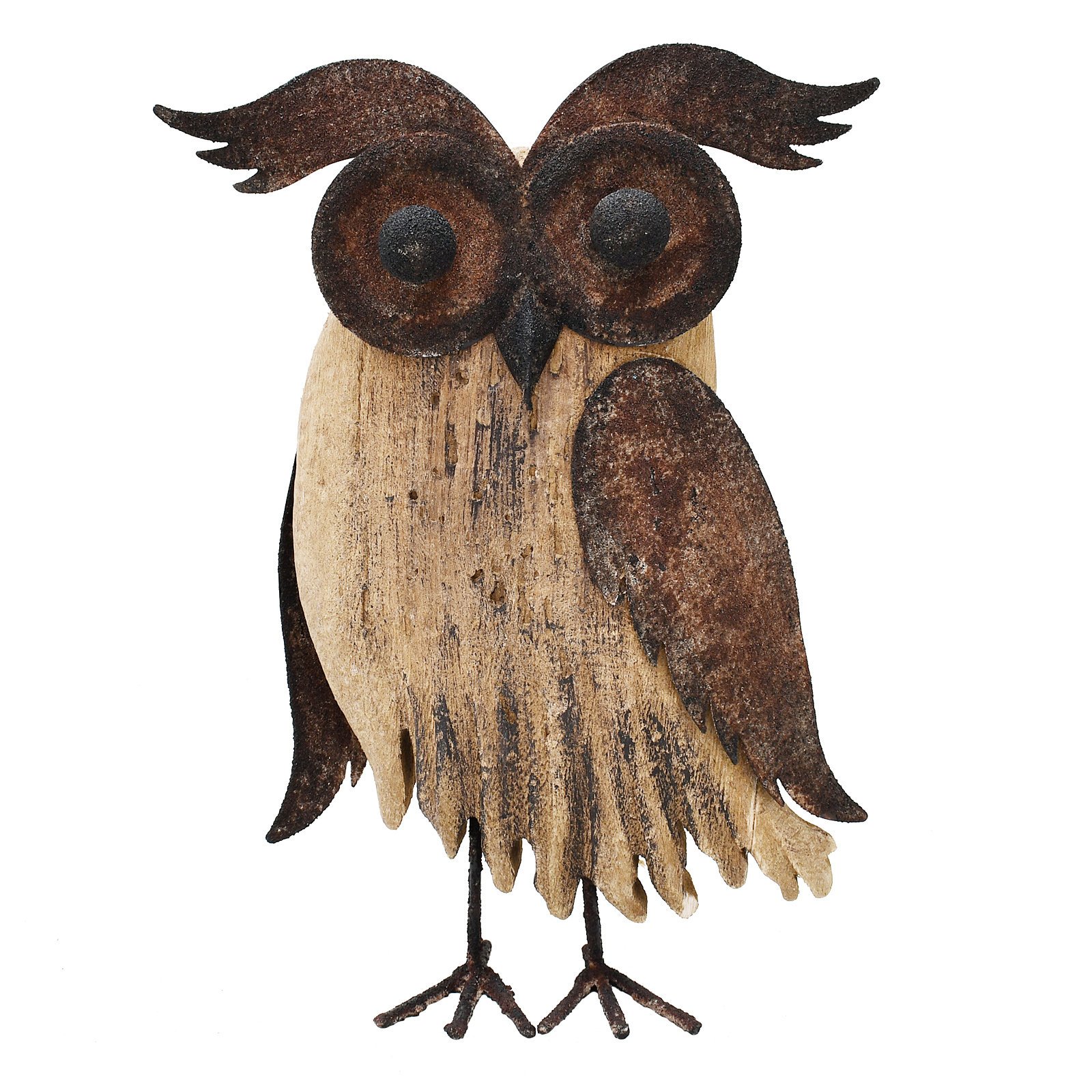 Millwood Pines Rustic Owl Decorations For Home Decorative Wood Owl ...