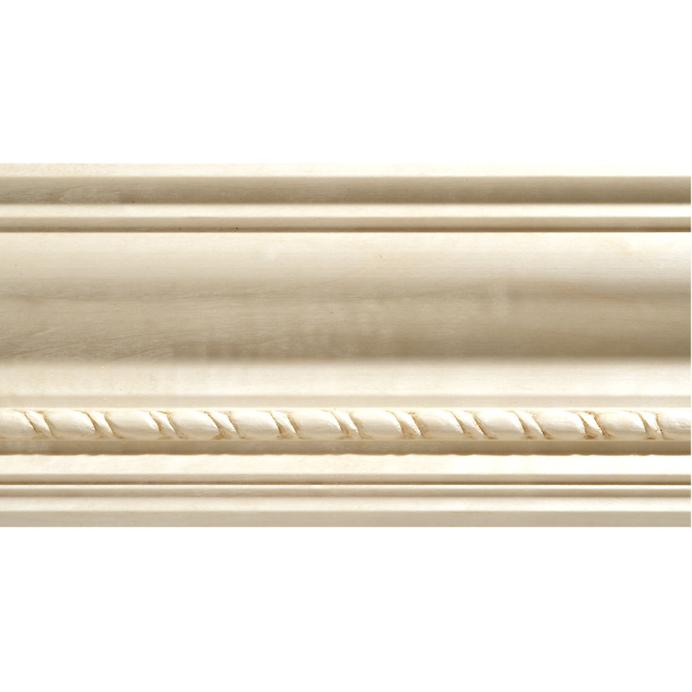 Ornamental Mouldings Hardwood Embossed Rope Moulding 3.75" H x 96" W x ...