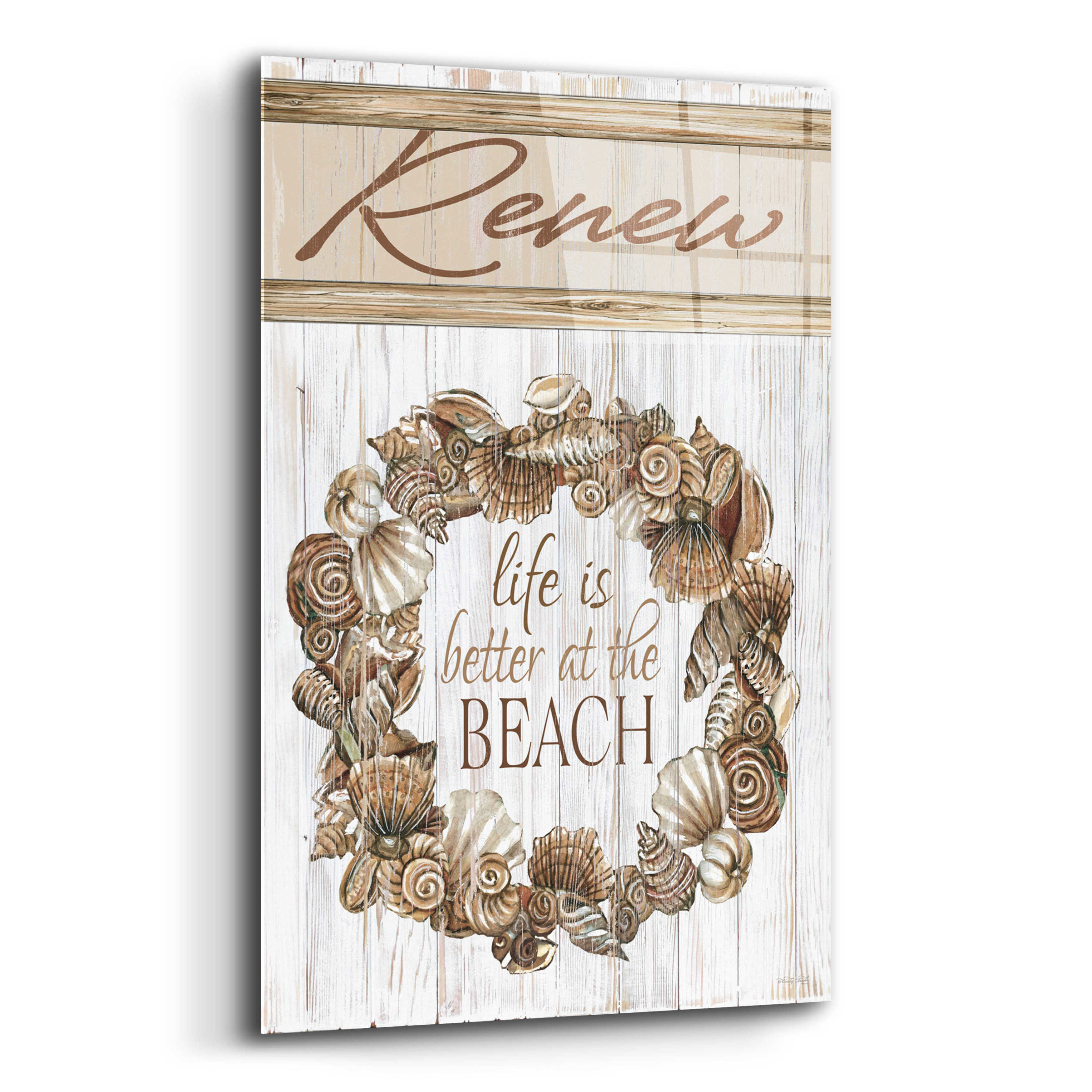 Trinx Renew Shell Wreath by Cindy Jacobs - Textual Art on | Wayfair