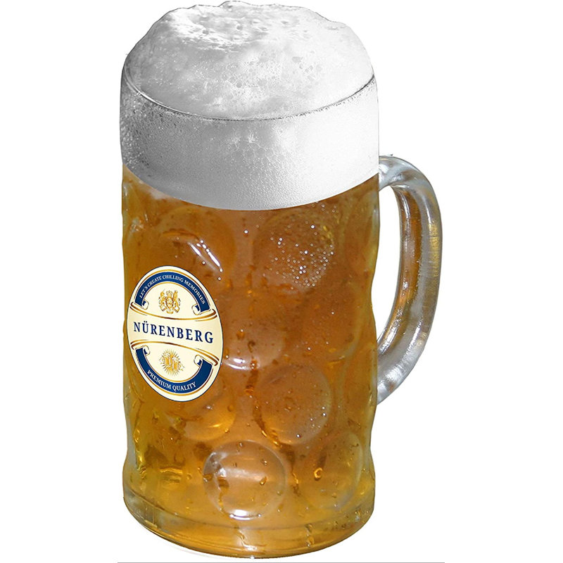 lameishuju 34 Oz (1L) Big Beer Mug, Beer Mugs For Freezer,Glass Beer ...