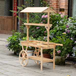 Arlmont & Co. Kayveon Free Form Multi-Tiered Solid Wood Plant Stand ...