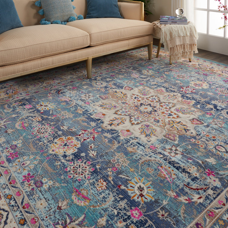 Three Posts Boynton Blue/Beige/Pink Rug & Reviews | Wayfair.co.uk