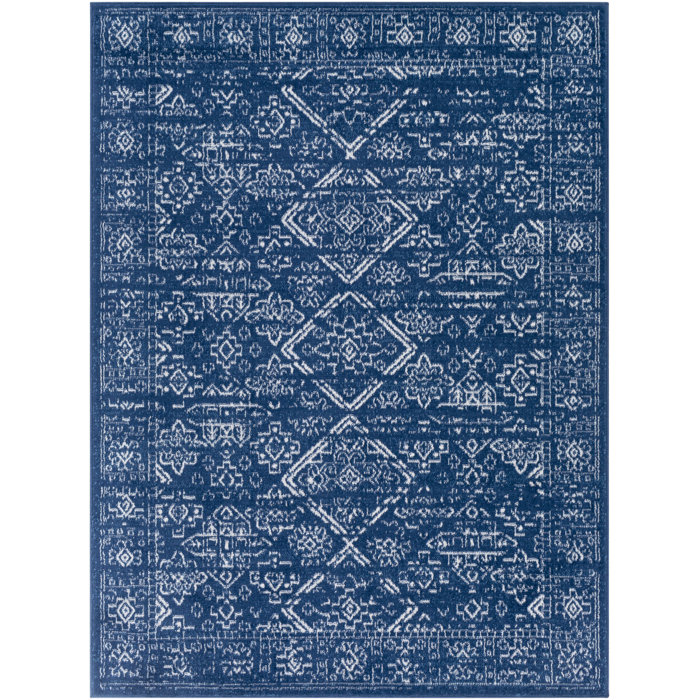 Lark Manor Roundhay Performance Navy/White Rug & Reviews | Wayfair