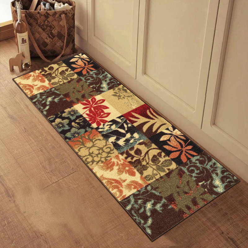 Red Barrel Studio® Fasano Floral Looped/Hooked Area Rug in Chocolate ...