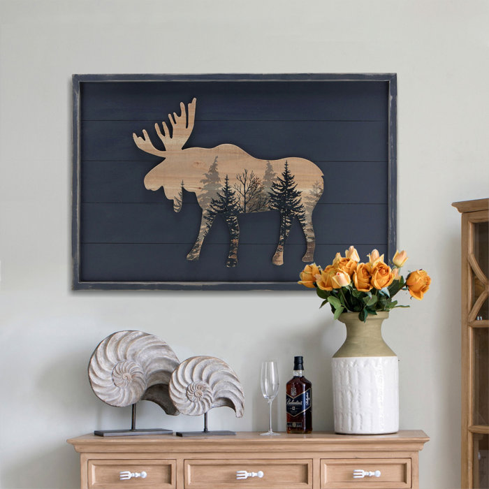 Millwood Pines Forest Moose Wood Wall Décor & Reviews | Wayfair