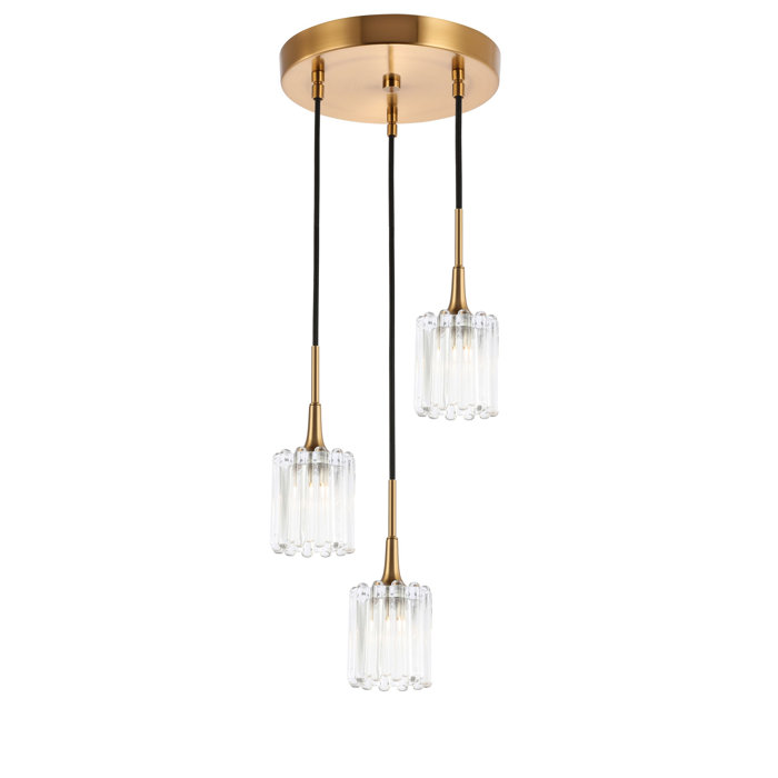 House of Hampton® Romona 3 - Light Cluster Cylinder Pendant | Wayfair