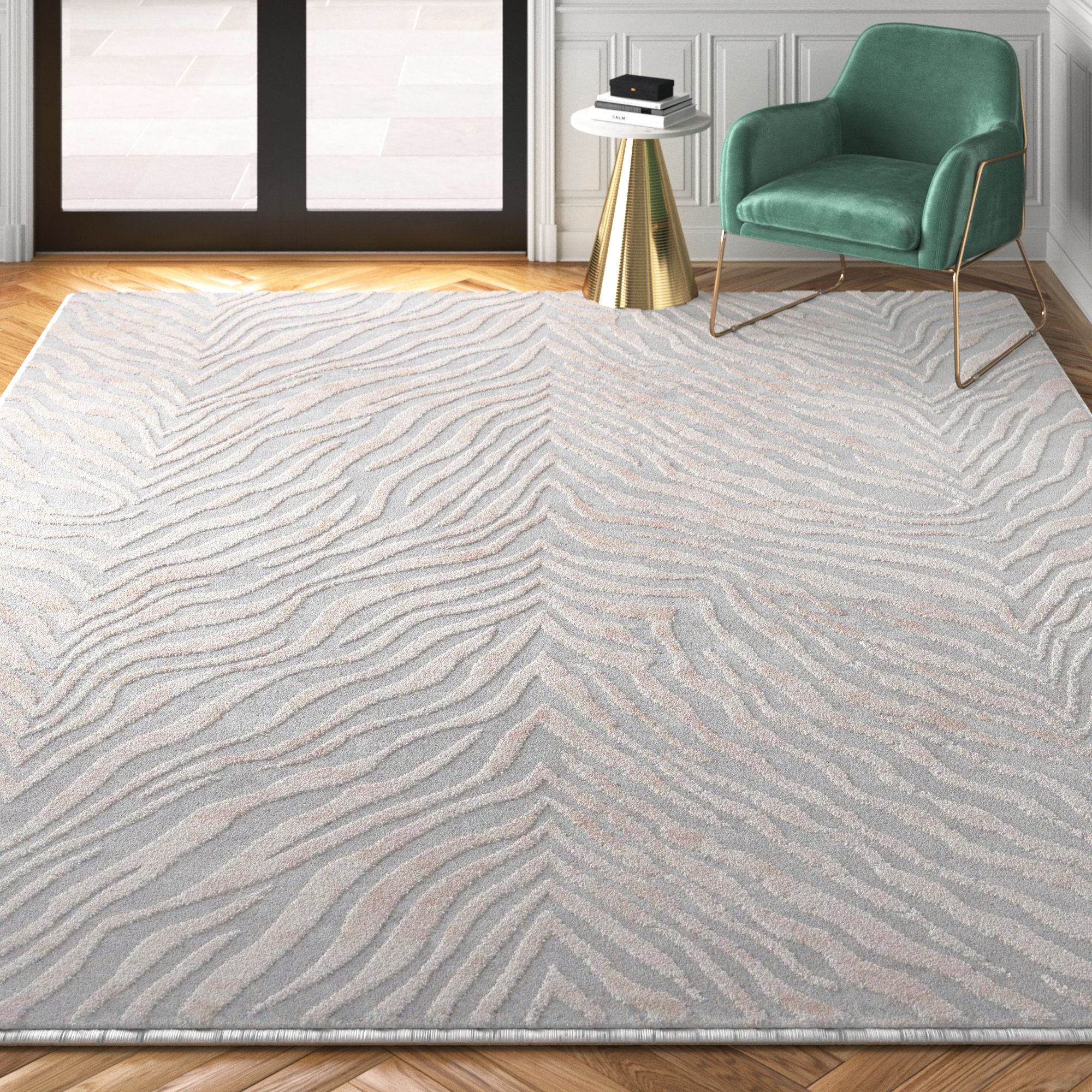 Etta Avenue™ Tatte Animal Print Gray/Ivory Area Rug & Reviews | Wayfair