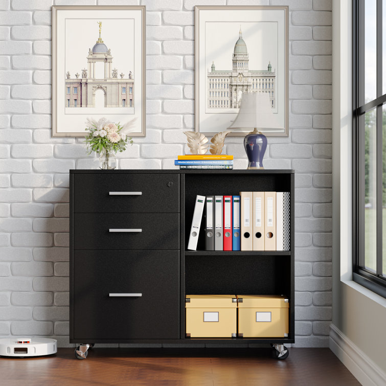 Ebern Designs Zink 31.8'' Wide 3 -Drawer Mobile Lateral Filing Cabinet ...