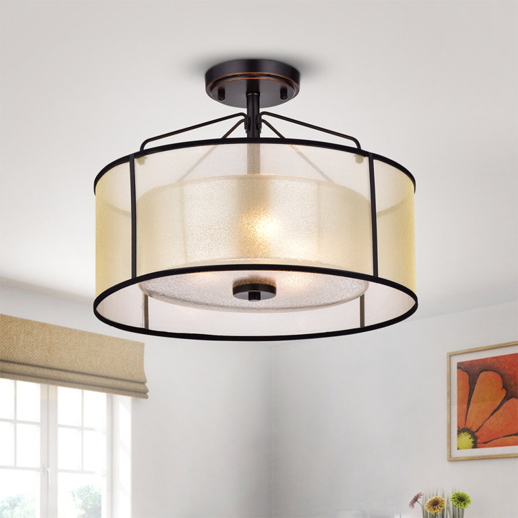 Brayden Studio® Brisco 3 - Light 18'' Simple Drum Semi Flush Mount ...